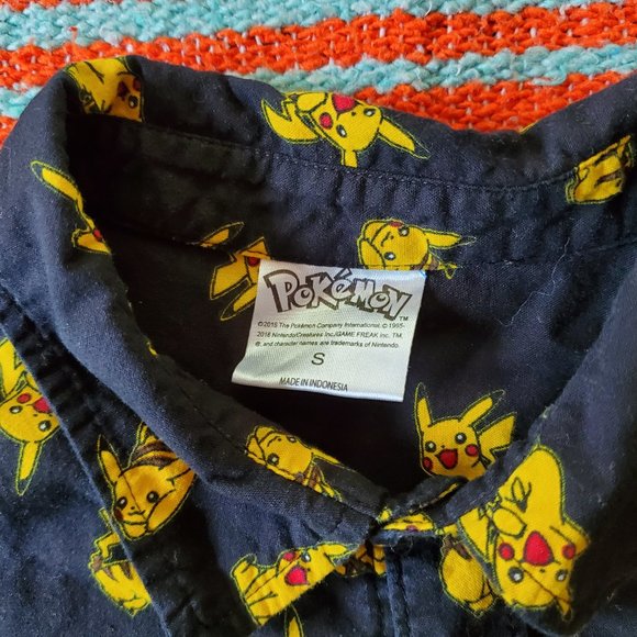 Pokemon | Shirts | Small Pokemon Long Sleeve Button Down Shirt Black ...